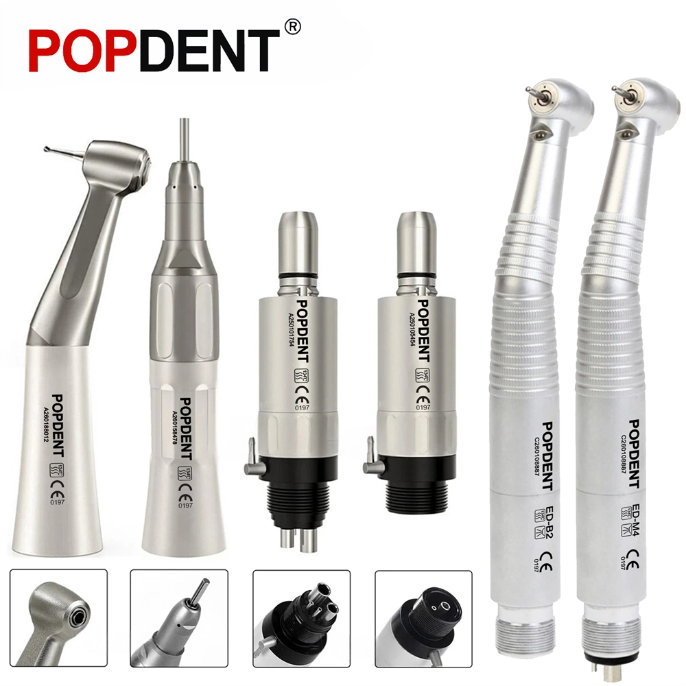 POPDENT Dental E-generator LED High Speed/Low Speed Handpiece Kit 2Hole ...