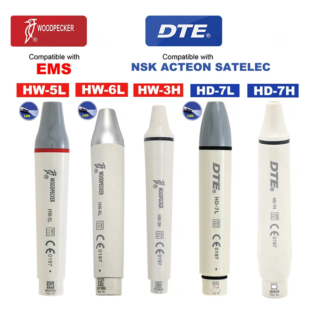Woodpecker DTE Dental Ultrasonic Piezo Scaler Handpiece Tips HW-5L/HW ...