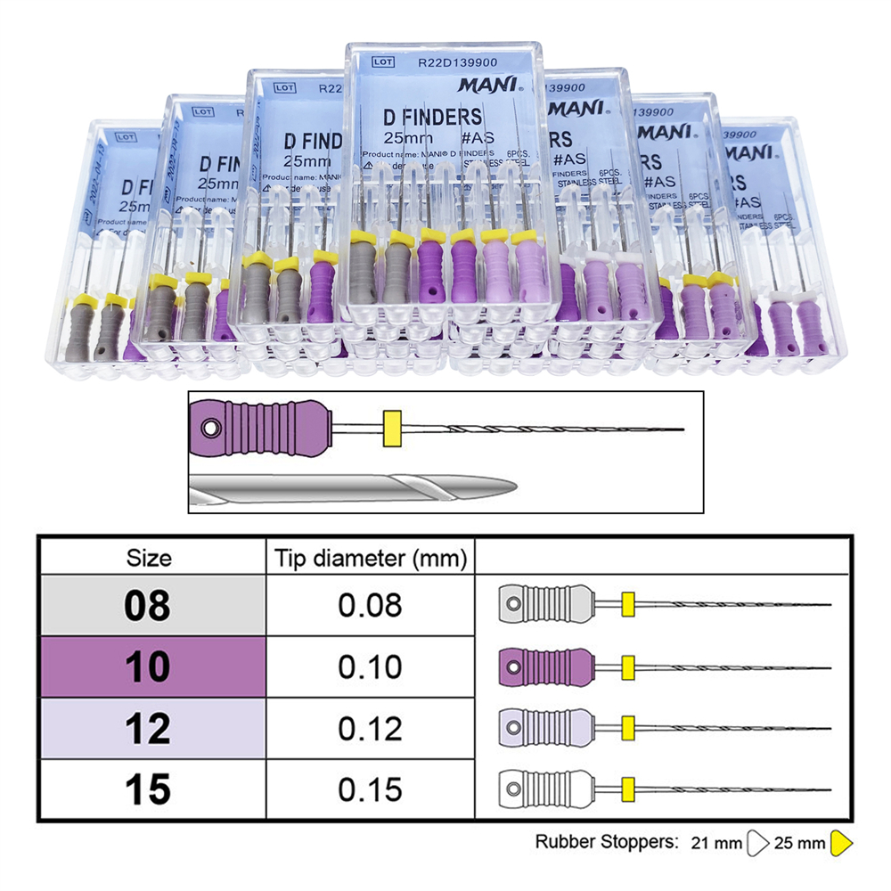 Mani D FINDERS Dental Endodontic Hand Use Files For Calcified Canals 21 ...