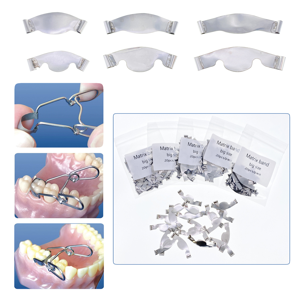 Dental Saddle Contoured Metal Matrices Matrix Band 6 Sizes