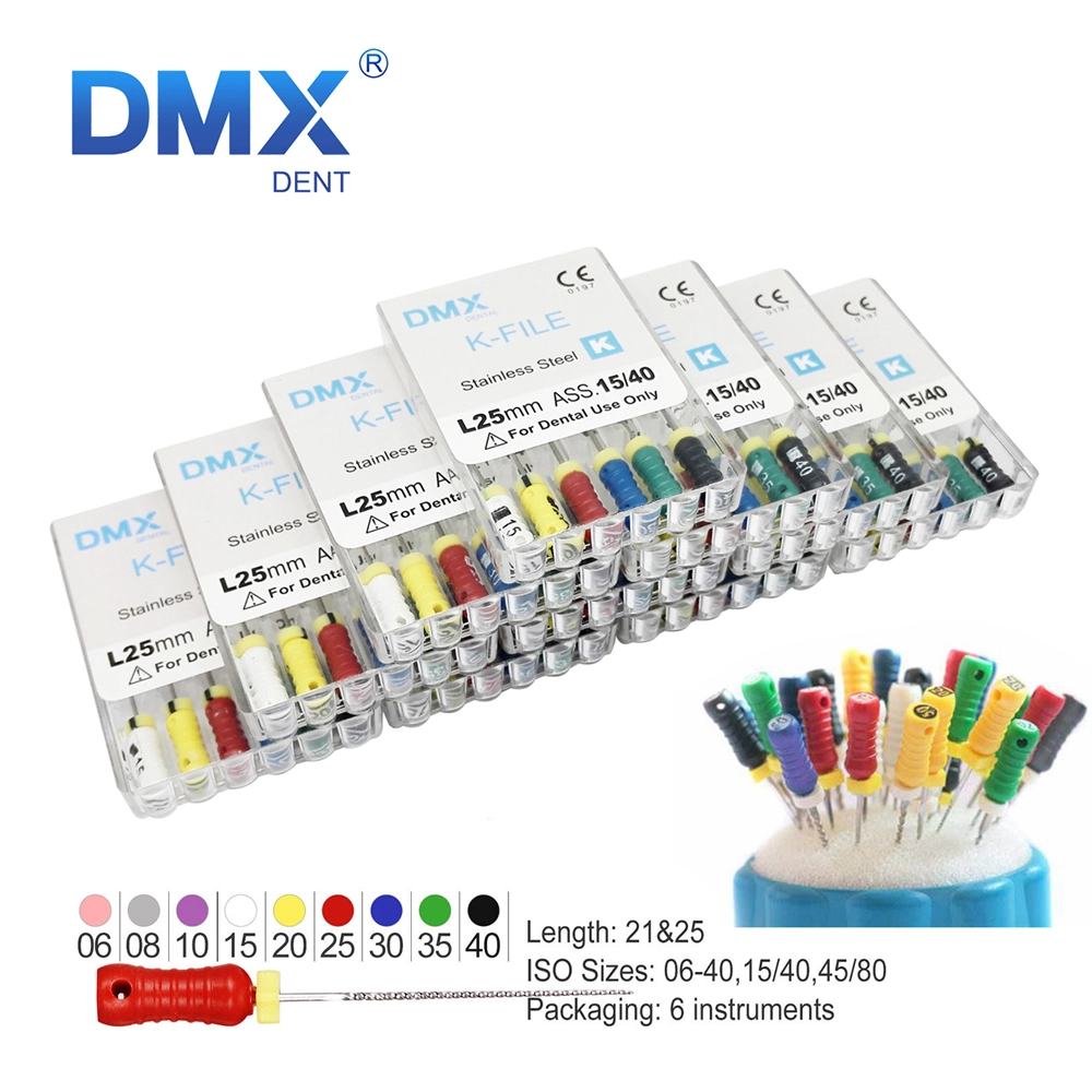 DMXDENT Dental K-File Root Canal Hand Use Endo Endodontics Files 21/25/31mm