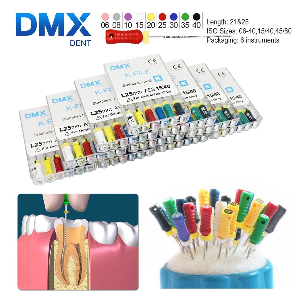 DMXDENT Dental K-File Root Canal Hand Use Endo Endodontics Files 21/25/31mm