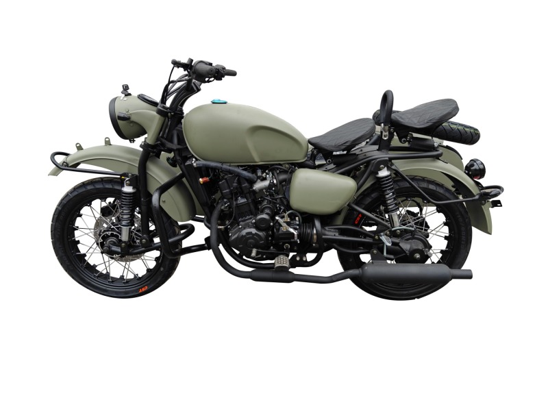 side by side with motorcycle engine