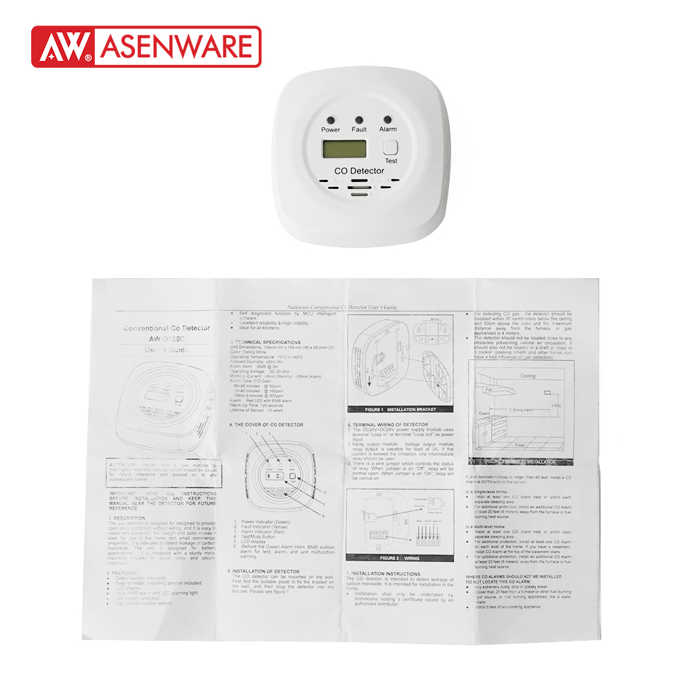 Standalone Wireless CO Detector,Wireless Fire Alarm System