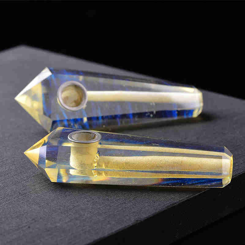 Yellow Smelting Quartz Tobacco Pipe,