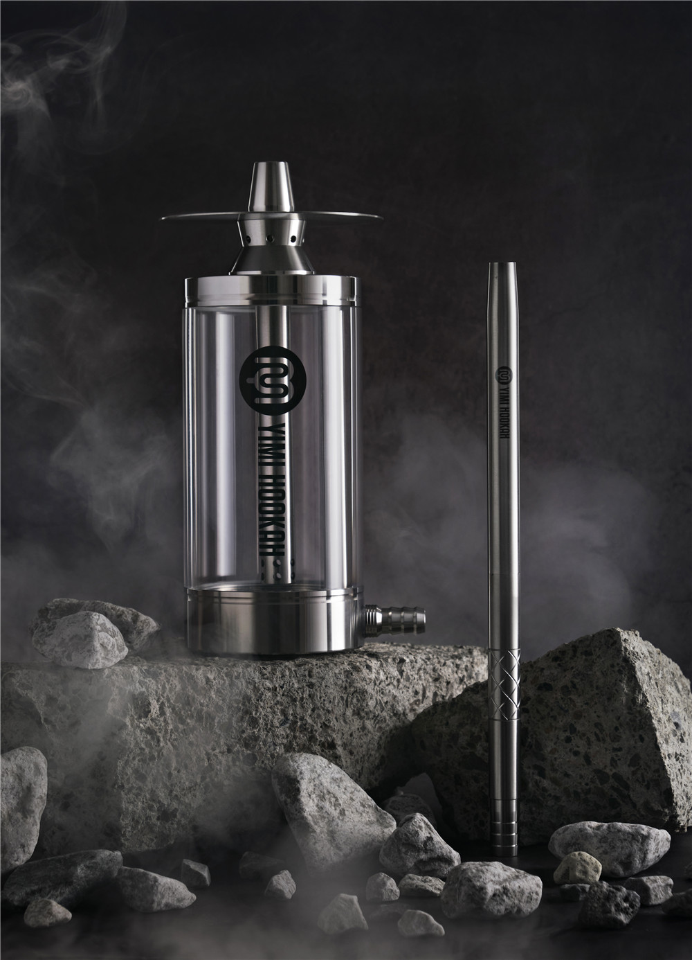 Yimi Hookah V2A Stainless Steel Shisha Complete Set Portable Traveling Hookah Set with All ...