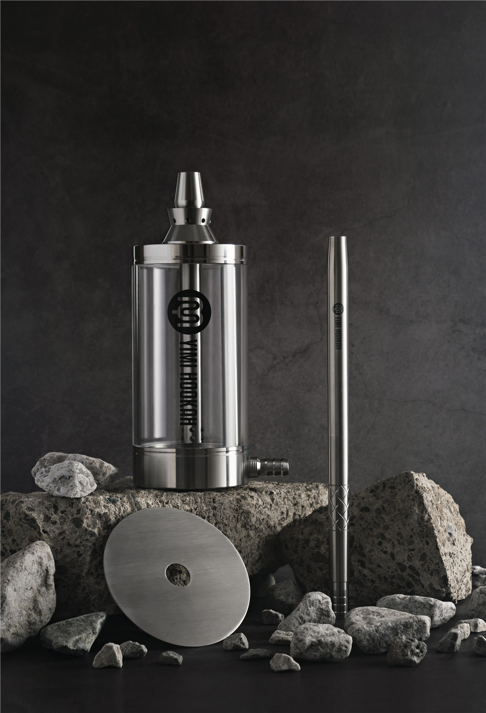 Yimi Hookah V2A Stainless Steel Shisha Complete Set Portable Traveling Hookah Set with All ...