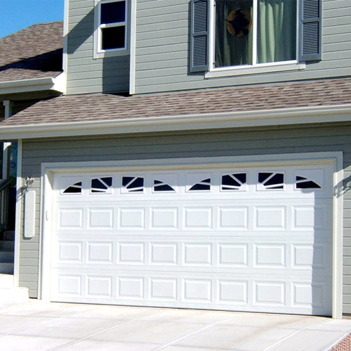 Steel insulated sectional garage door