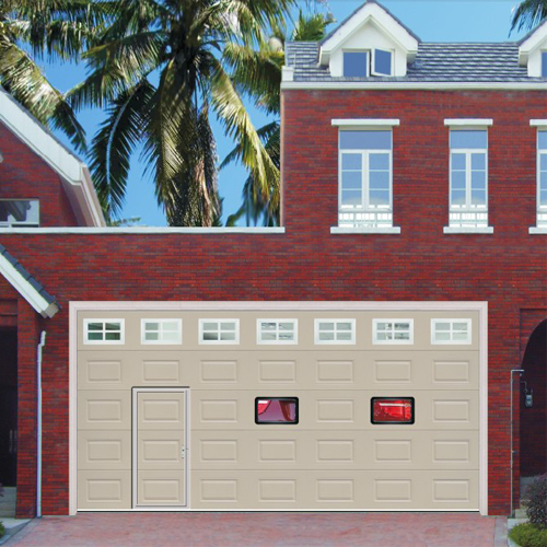 Steel insulated sectional garage door
