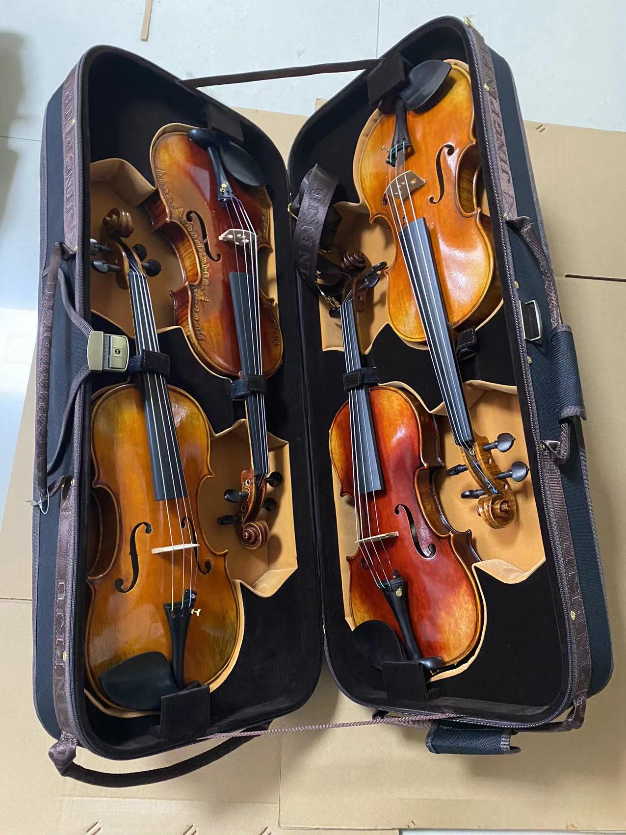 1 set of 4/4 size violin fittings Pernambuco wood made hand carved ...