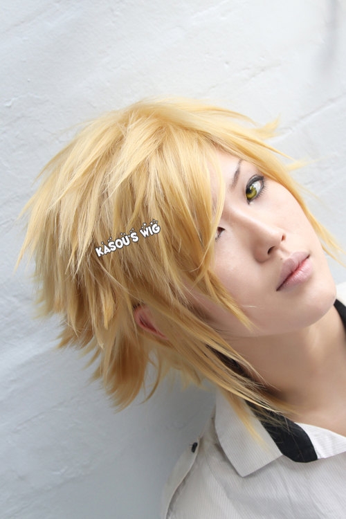Legend of Zelda Link short blonde layers cosplay wig with bangs