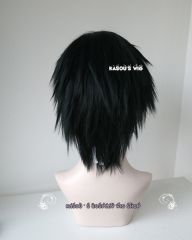 Death Note L Ryuuzaki short black layers spiky cosplay wig customs men wig