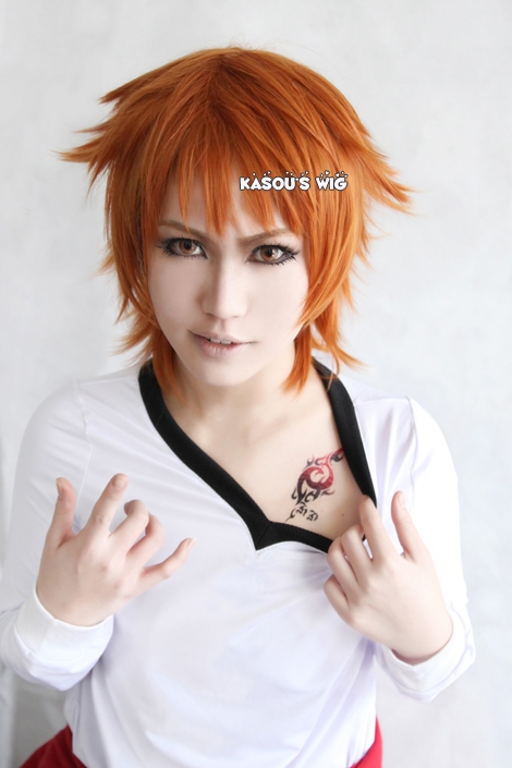 K project Yata Misaki short dark copper orange layers cosplay wig with ...