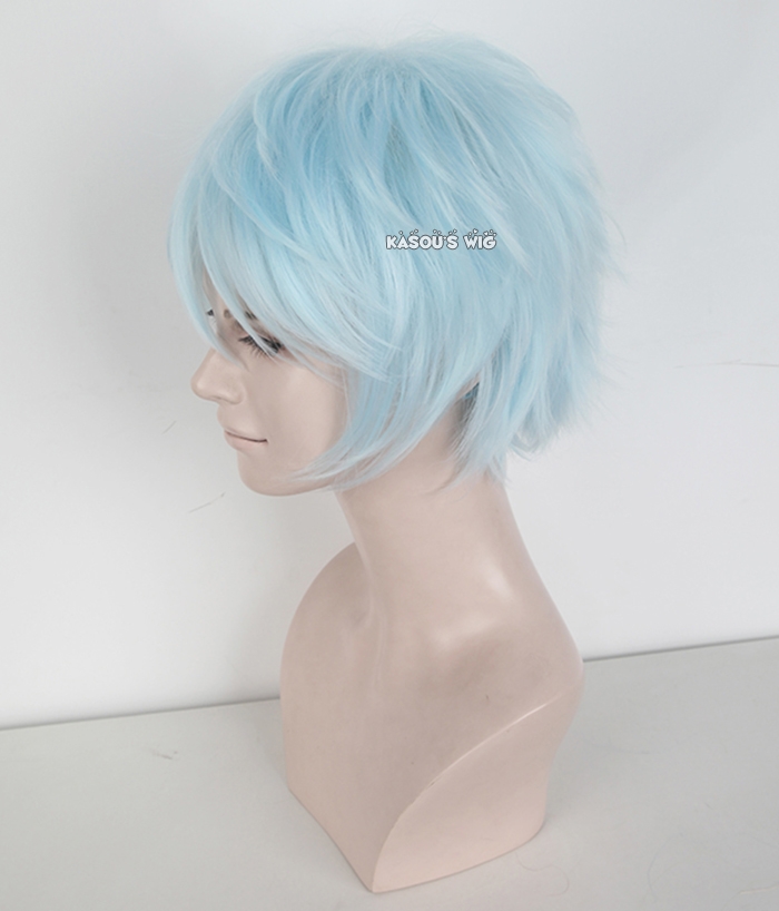 S-1 / KA045 Light Cyan layered wig, easy to style,Hiperlon fiber