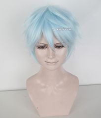 S-1 / KA045 Light Cyan layered wig, easy to style,Hiperlon fiber
