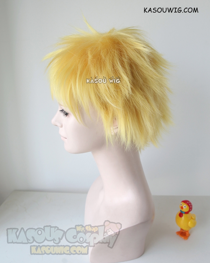 Naruto Uzumaki Naruto short spiky bright yellow cosplay wig
