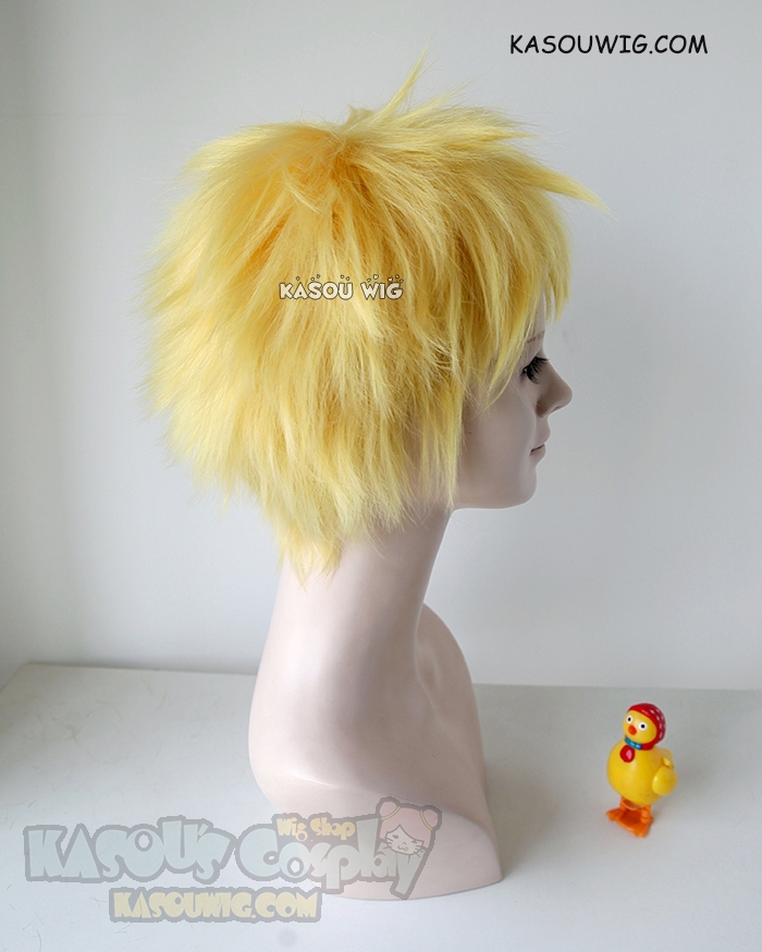 Naruto Uzumaki Naruto short spiky bright yellow cosplay wig