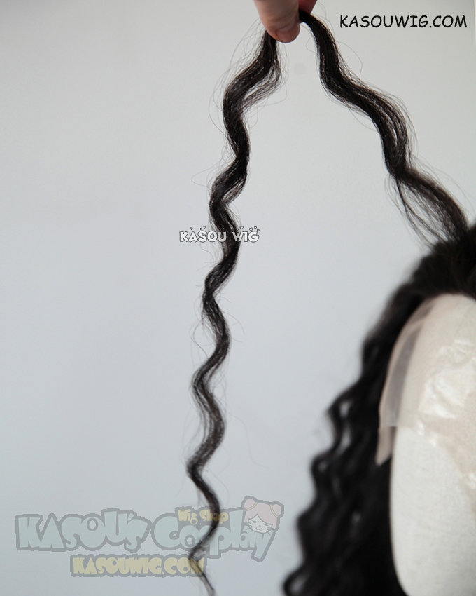 Lace Front>>> Disney Moana brown black curly long cosplay wig