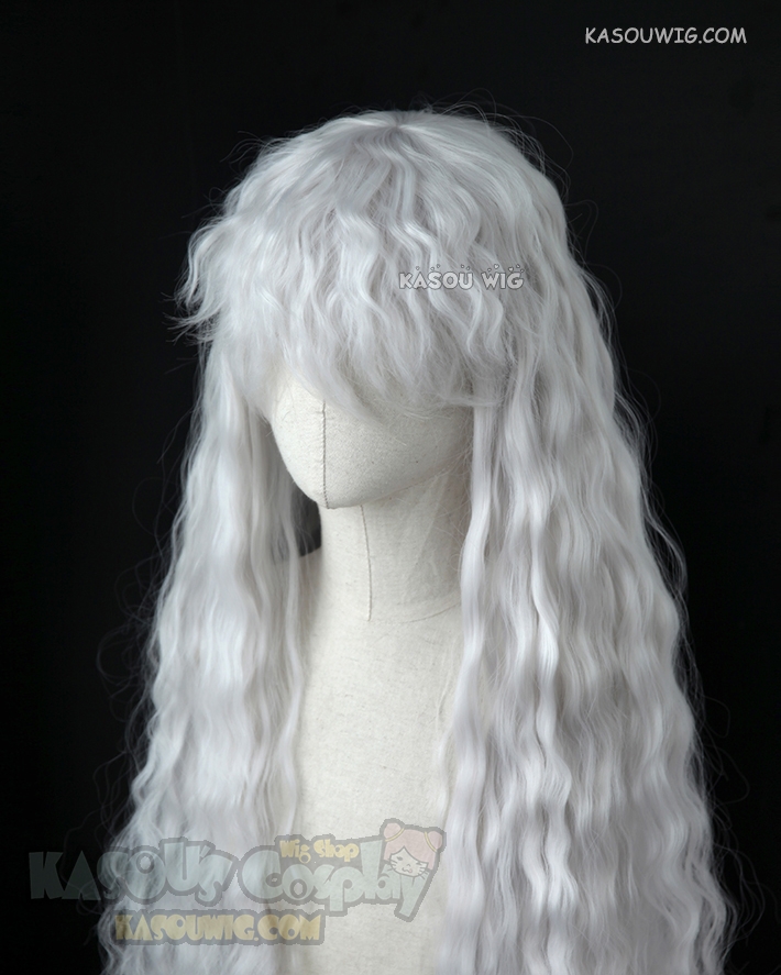 Berserk Griffith 78cm long light silver wavy cosplay wig