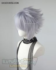 Kingdom Hearts III Riku short layered fluffy silver Lavender cosplay wig