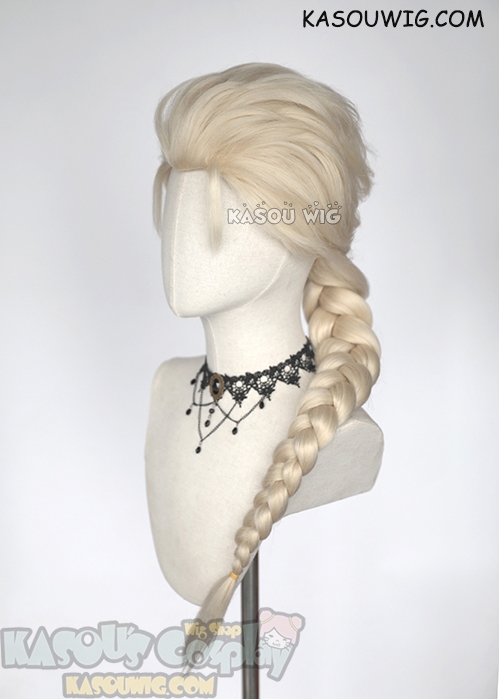 Frozen Queen Elsa pale blonde long braid cosplay wig with widows peak ...