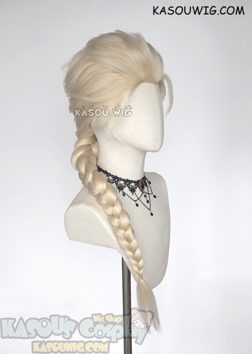 Frozen Queen Elsa pale blonde long braid cosplay wig with widows peak ...