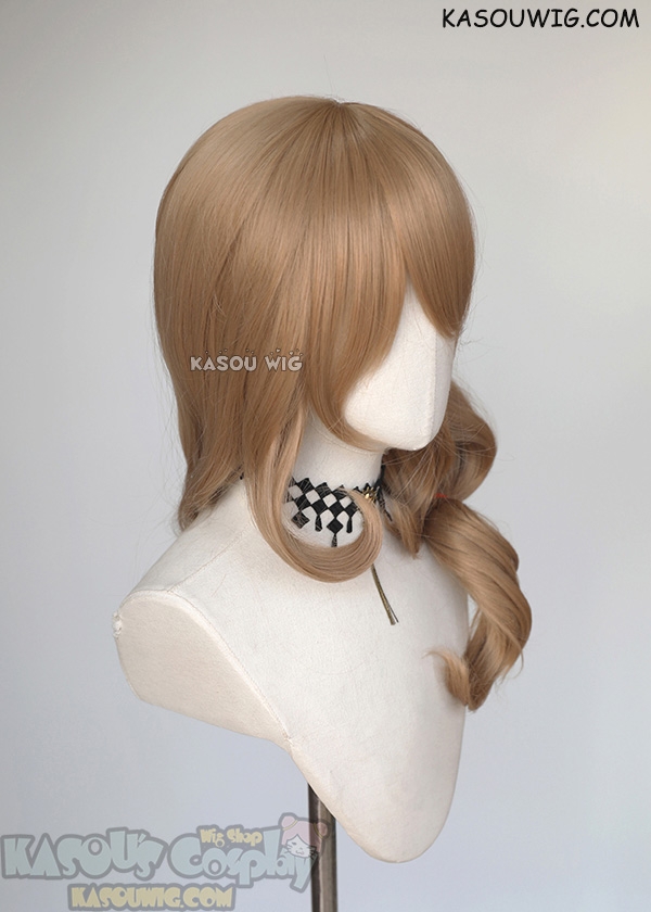 Genshin Impact Lisa 65cm long light brown curly cosplay wig,Genshin Impact