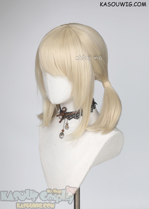 Genshin Impact Klee 40cm creamy blonde pigtails cosplay wig,Genshin Impact