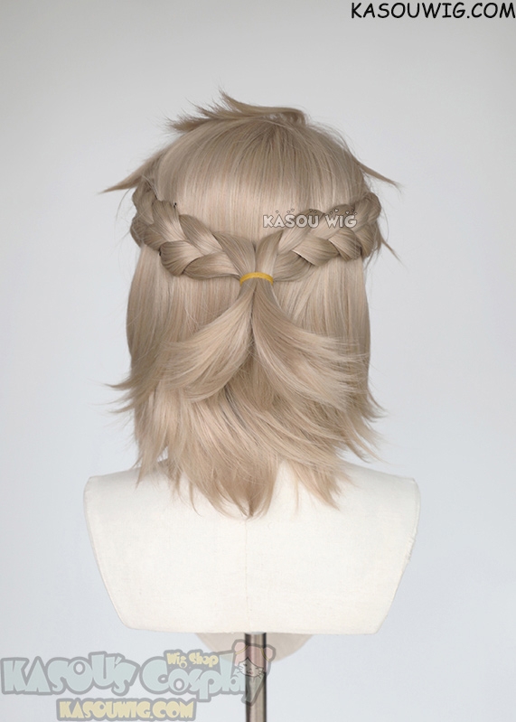 Genshin Impact pre-styled Albedo mixed ash blonde wig,Genshin Impact