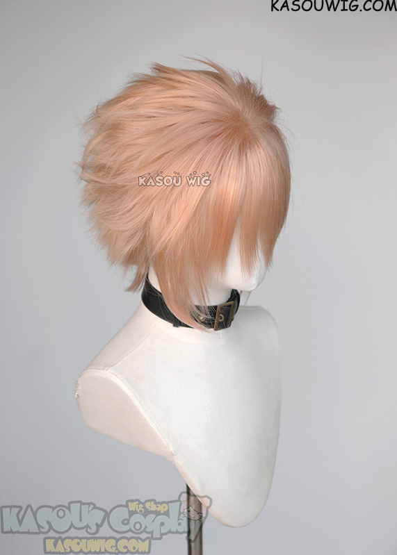 S-5 SP20 31cm/12.2" short peach pink spiky layered cosplay wig,S-5 ...