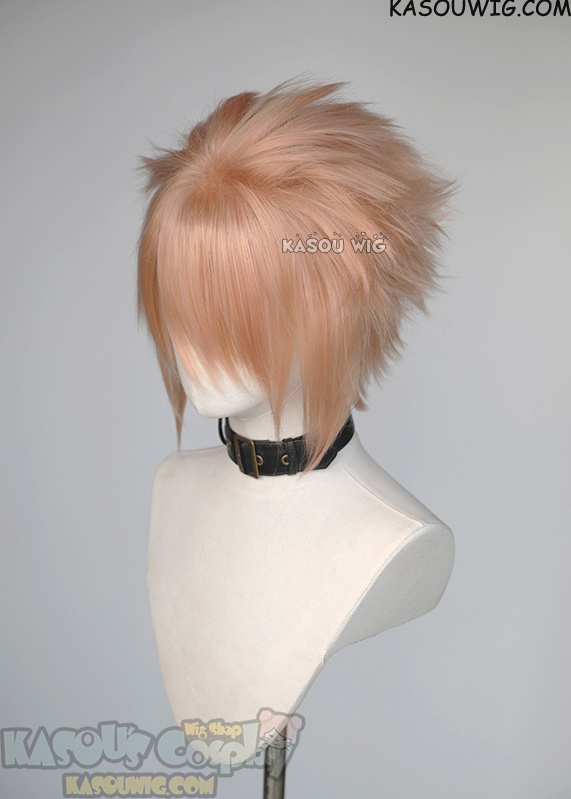 S-5 SP20 31cm/12.2" short peach pink spiky layered cosplay wig,S-5 ...
