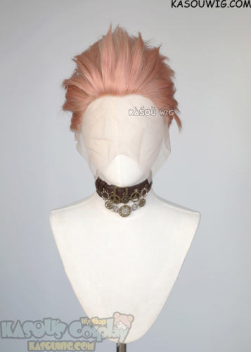 Lace Front>> Kingdom Hearts Axel slicked back brown-red ombre cosplay wig