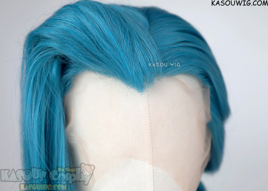 Lace Front>> League of Legends Arcane Jinx 140cm long mixed gryish blue ...