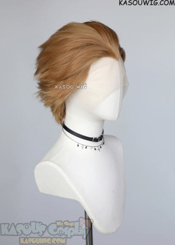 Lace Front>> Kingdom Hearts Axel slicked back brown-red ombre cosplay wig
