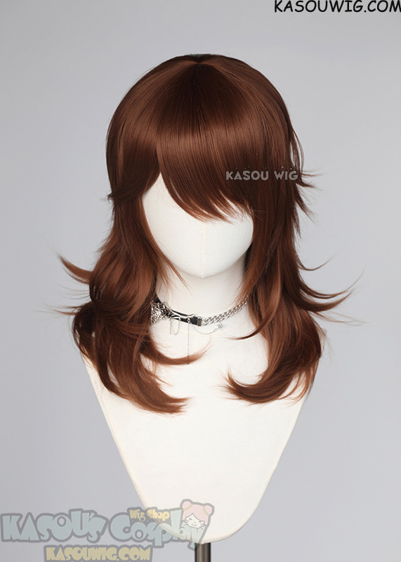 M-3 KA026 Walnut Brown 52cm long layered choppy wig