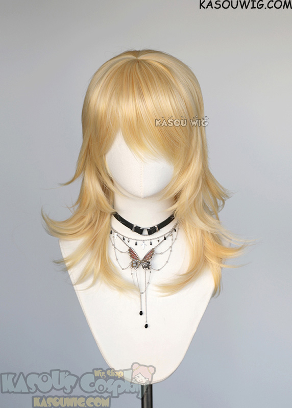 M-3 KA008 Yellow Blonde 52cm long layered choppy wig
