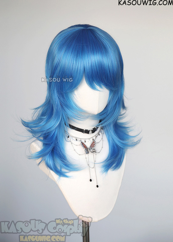 M-3 KA048 Dodger Blue 52cm long layered choppy wig