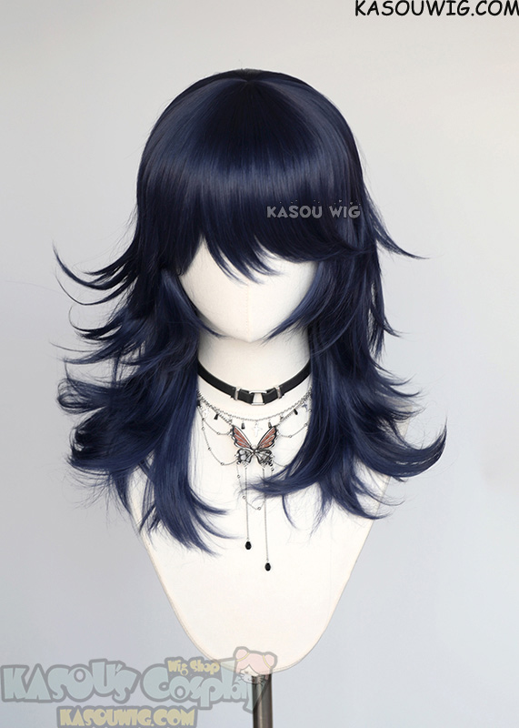 M-3 SP10 Dark Blue 52cm long layered choppy wig