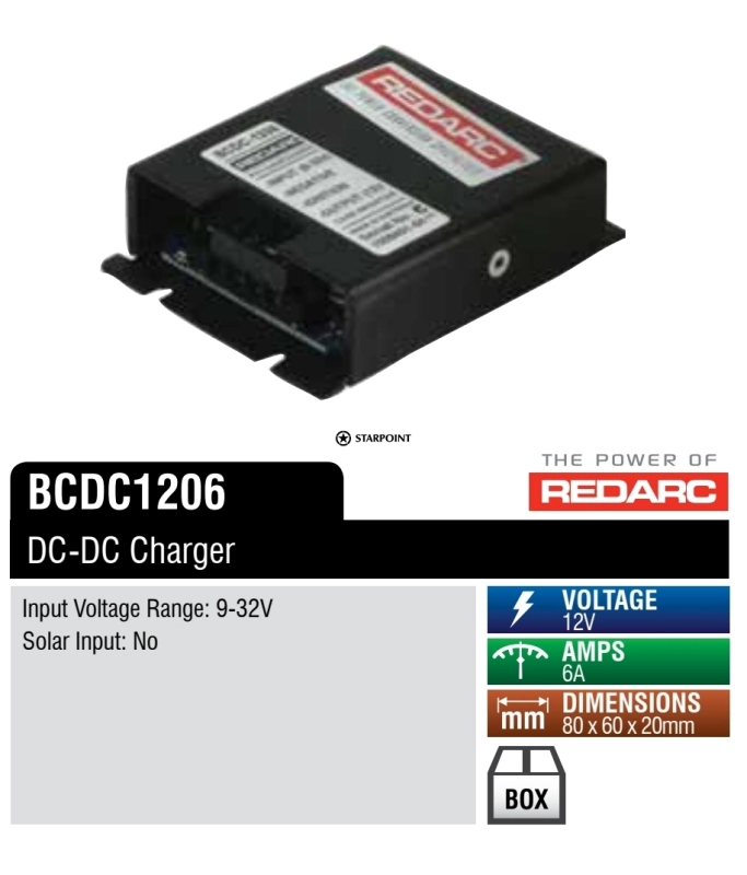 Redarc DC to DC Battery Charger 6A Battery Charger 3 Stage 9-32v DC ...