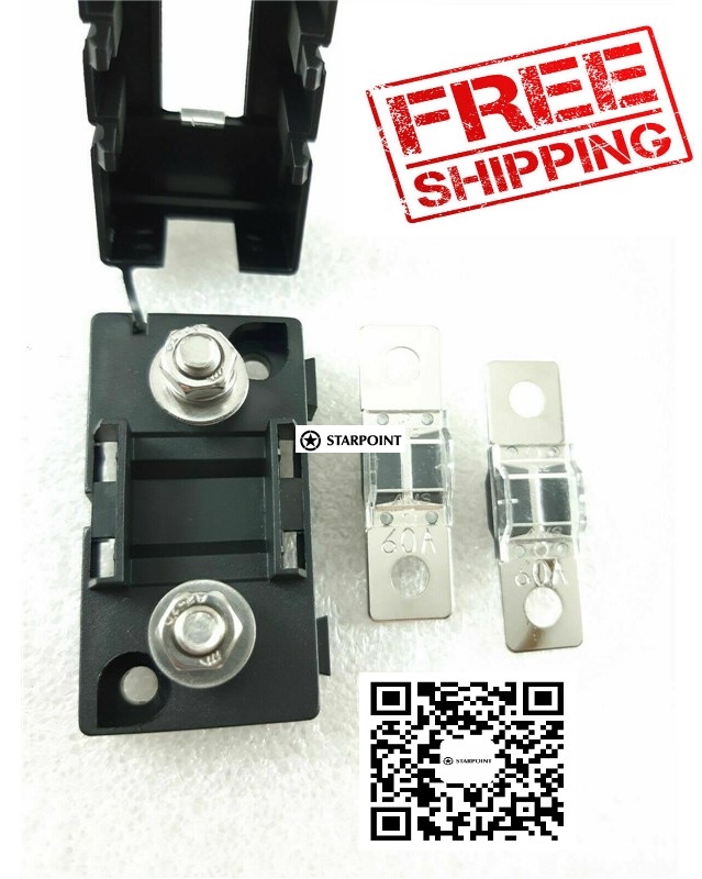 60A Midi Ans Fuses Holders Suit Dual Battery or Solar 60Amp Bolt Down ...
