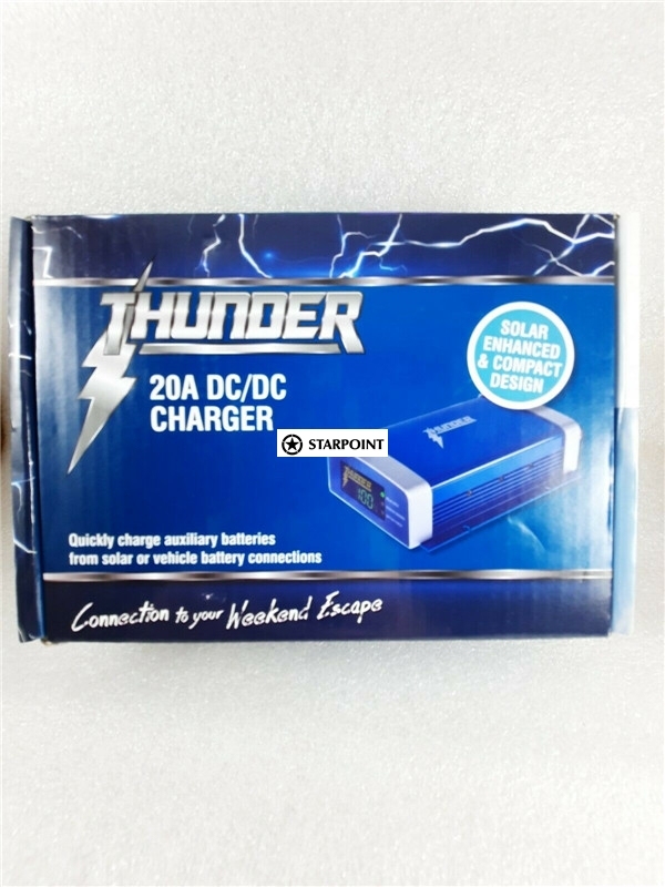 Thunder DC-DC Dual Battery Charger 20A with MPPT Solar and Bonus Midi ...