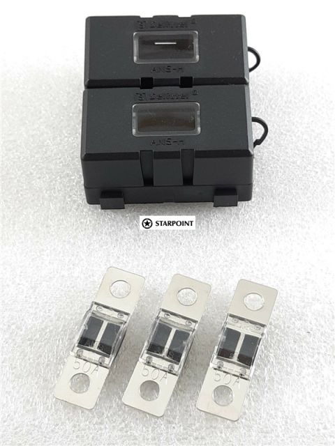 Midi Fuse Kit - 2 x Holders + 3 x 50 Amp Fuse Dual Battery Aus Stock ...