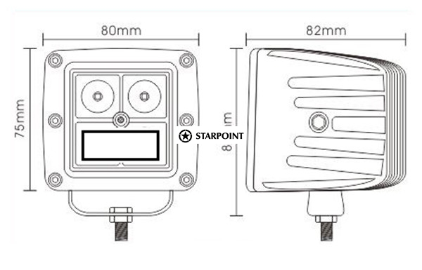 20 Watt combo Beam Led work Lamp, New Square combo LED Work Light for ...
