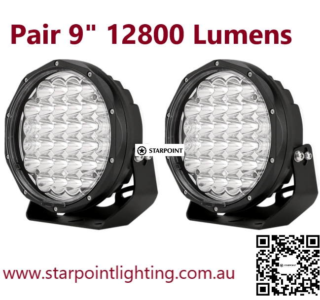 Pair LED Driving Lights 9" Osram Driving Spotlights, Round Offroad ...
