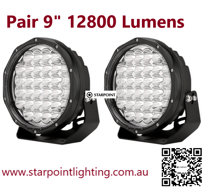 Pair LED Driving Lights 9" Osram Driving Spotlights, Round Offroad ...