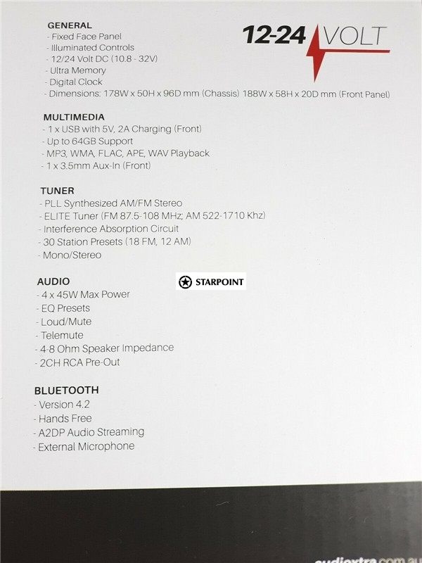 24 Volt Stereo Radio for Truck Tractor 12/24v Bluetooth Single DIN Head ...