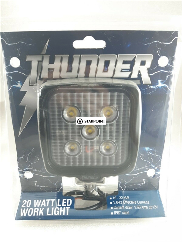 Thunder Work Light 20 Watt Square 5 x Cree IP67 10-32v - Fast Aus Post