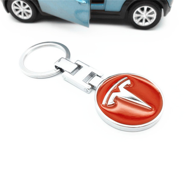 Red Tesla Keyring Double-Sided, Tesla Red Keychain for Tesla Model 3 ...
