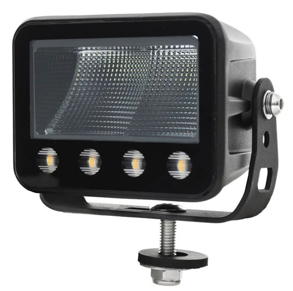 40 W LED Work Light Flood Beam with Flashing Amber Warning Light