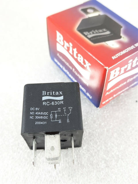 Britax 6 Volt Automotive Relay C/O 30/40 Amp 5 Pin Sealed RC-630RBX